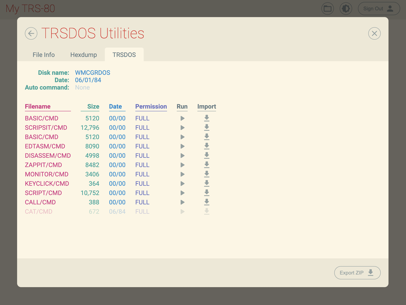 “My TRS-80” Website